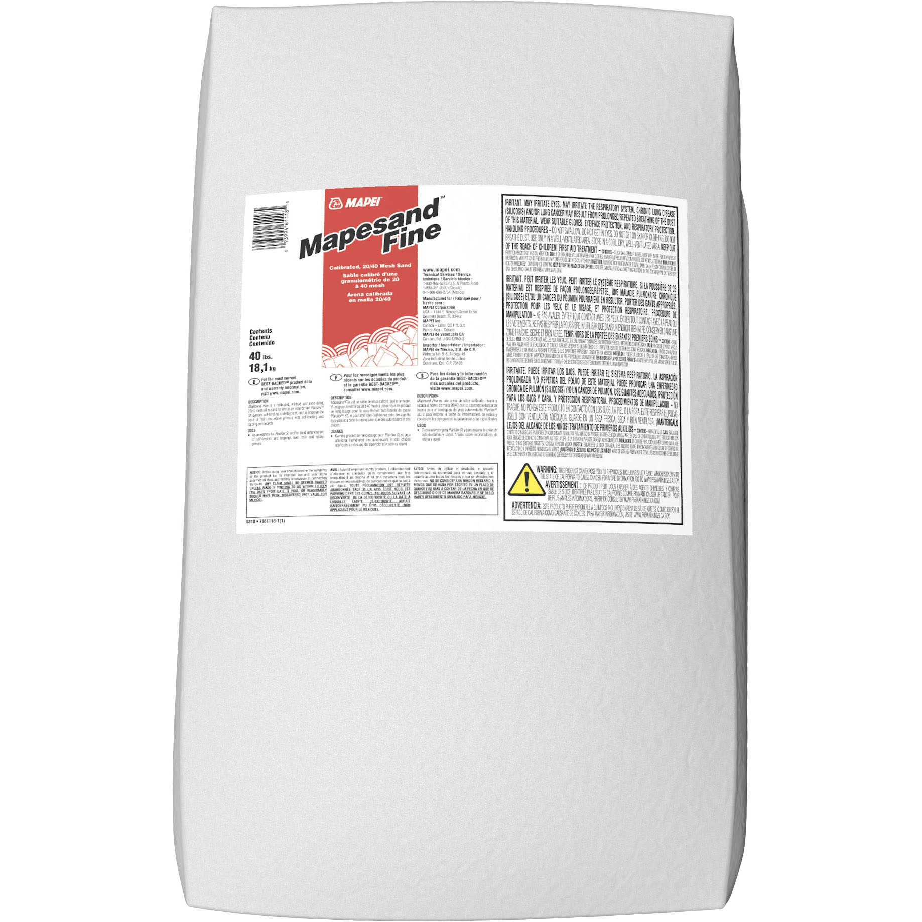 Mapei Mapesand Fine Calibrated sand with a grain size of 20/40 ...